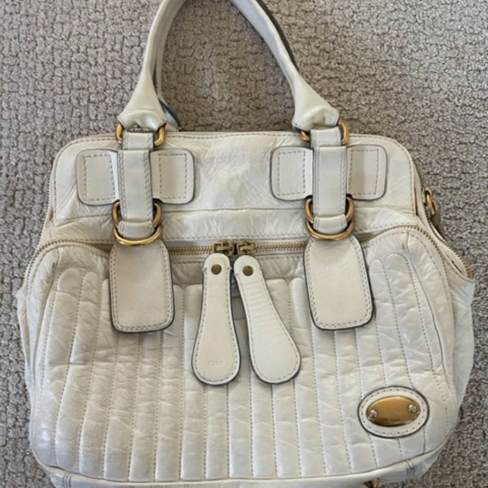 Coach - Chloe Bay Satchel - Ivory Cream Leather - Tot… - Gem